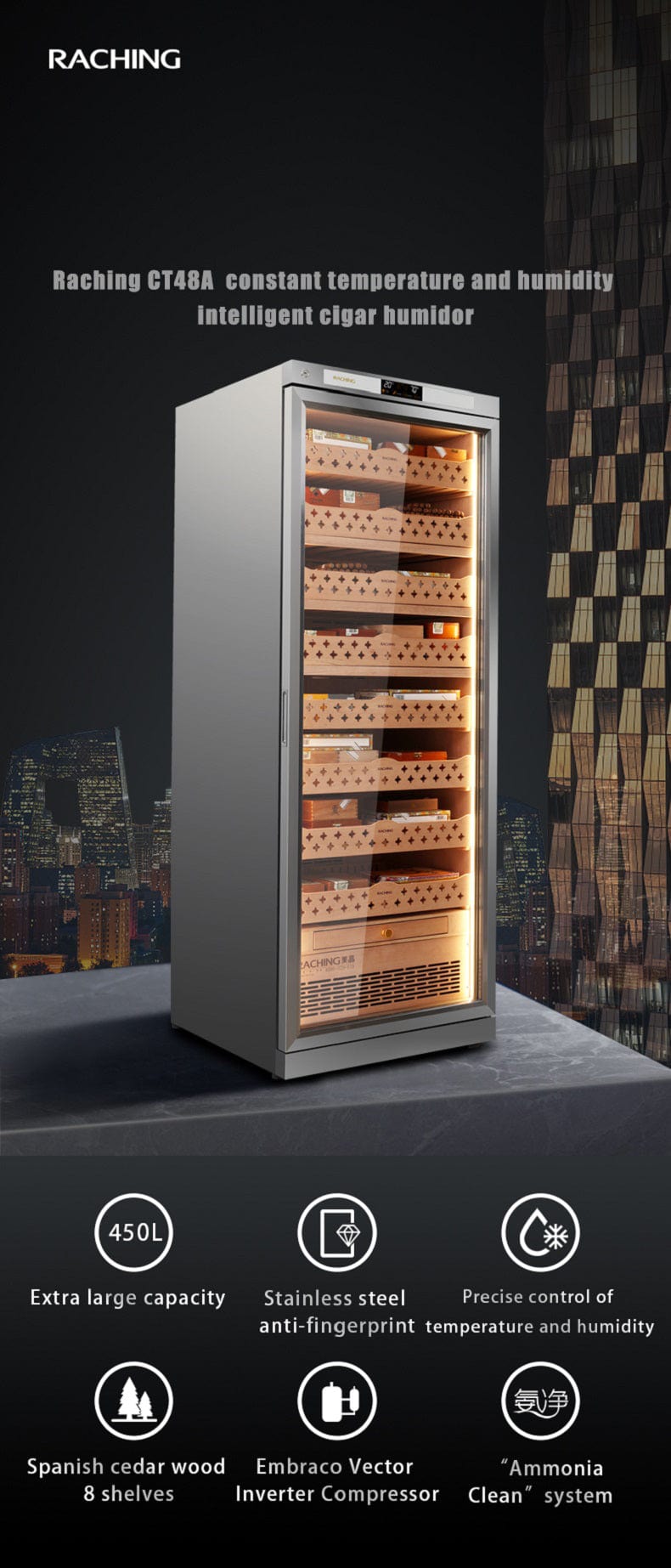 CT48A Cigar Humidor Cabinet: Fully Automatic | 3000 Cigars - Your ...