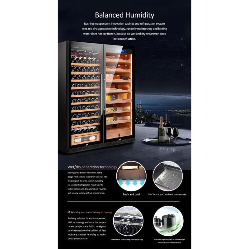 Raching CS600 Electronic Cigar Humidor Double Door Cabinet | 4000 Ciga ...