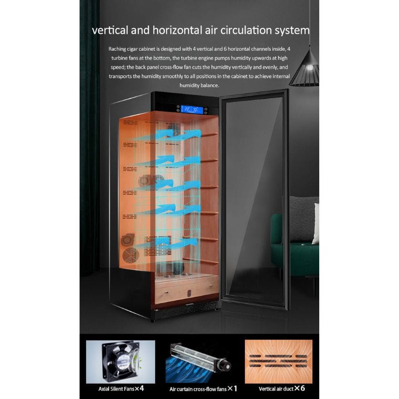 Raching CS600 Electronic Cigar Humidor Double Door Cabinet | 4000 Ciga ...