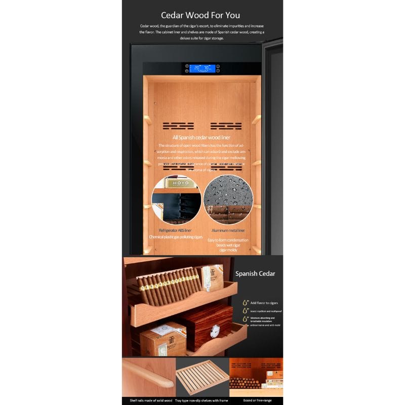 Raching CS600 Electronic Cigar Humidor Double Door Cabinet | 4000 Ciga ...