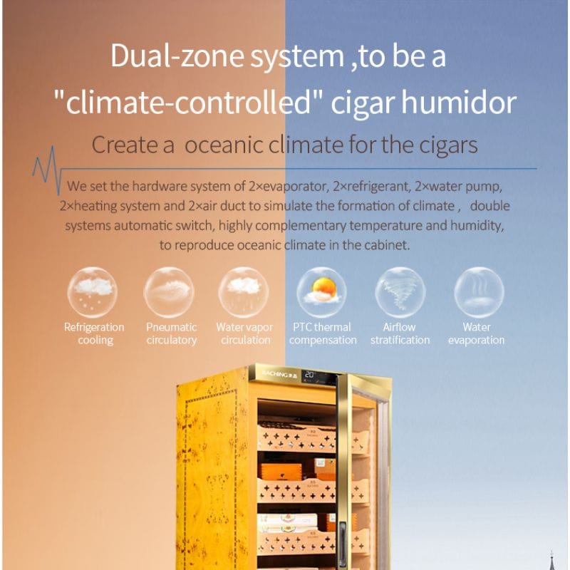 Raching MON1800A Precision Climate Controlled Humidor | 900 Cigars ...