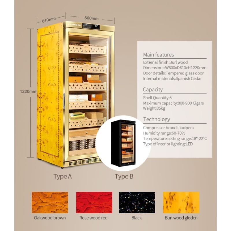 Raching MON1800A Precision Climate Controlled Humidor | 900 Cigars ...