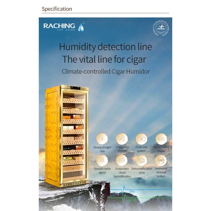 Raching MON3800A Precision Climate Controlled Humidor | 1500 Cigars ...