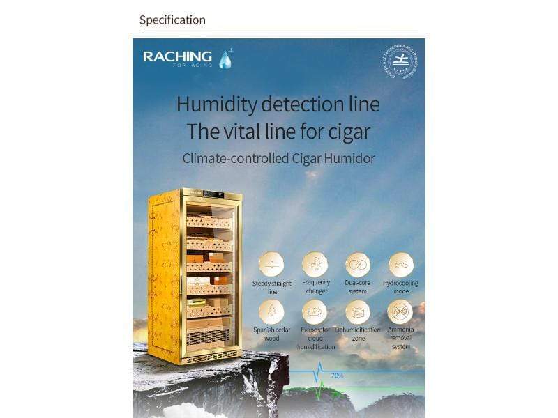 Raching MON1800A Precision Climate Controlled Humidor | 900 Cigars ...