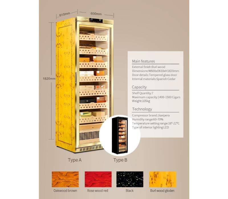 Raching MON3800A Precision Climate Controlled Humidor | 1500 Cigars ...